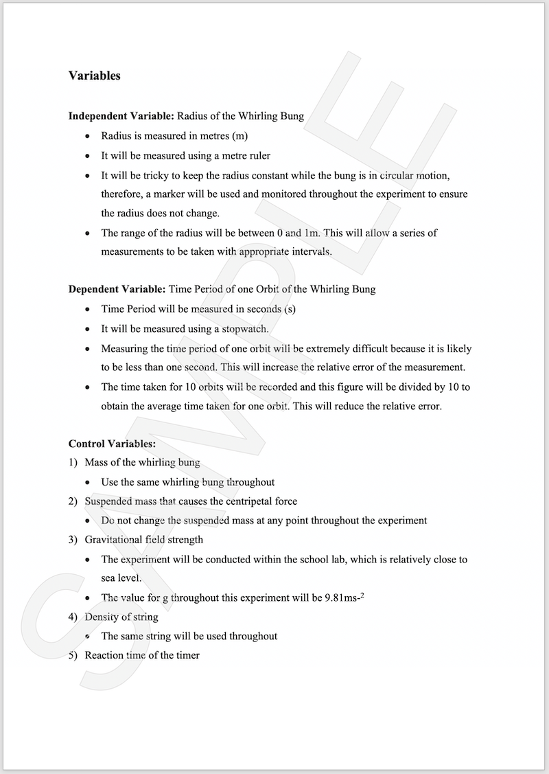 How To Write Your IB Physics IA Example And Assessment Included