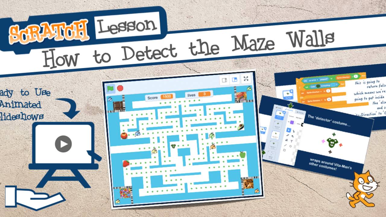 Free Scratch Lesson: How to Detect the Walls in a Maze Game