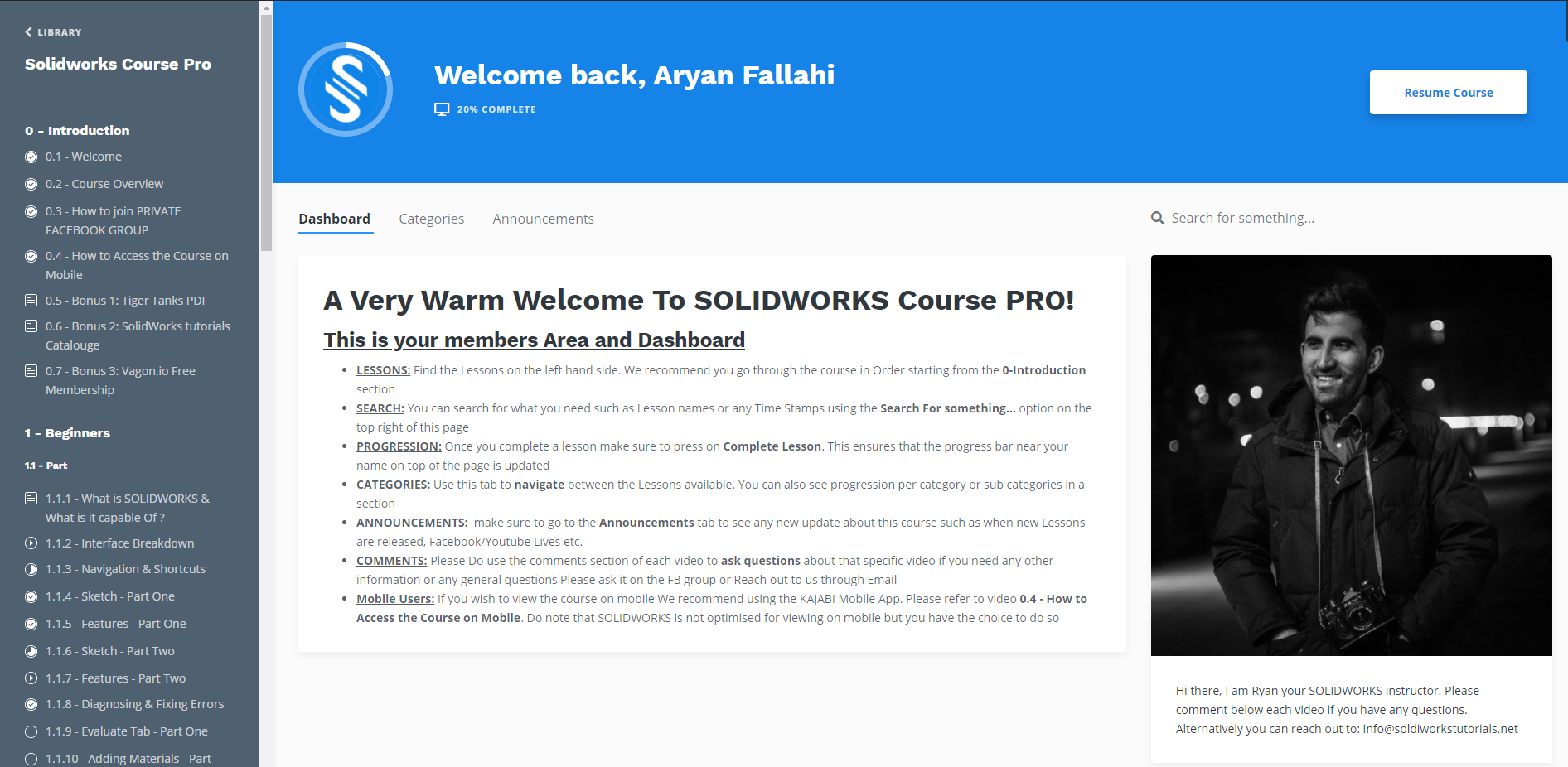 SolidWorks Course Pro Home